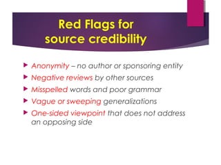 Evaluating Sources' Reliability | PPT