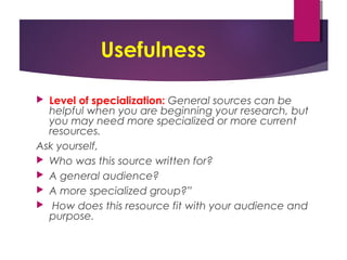 Evaluating Sources' Reliability | PPT