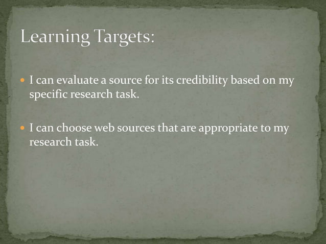 Evaluating sources for credibility | PPTX | Publishing Industry ...