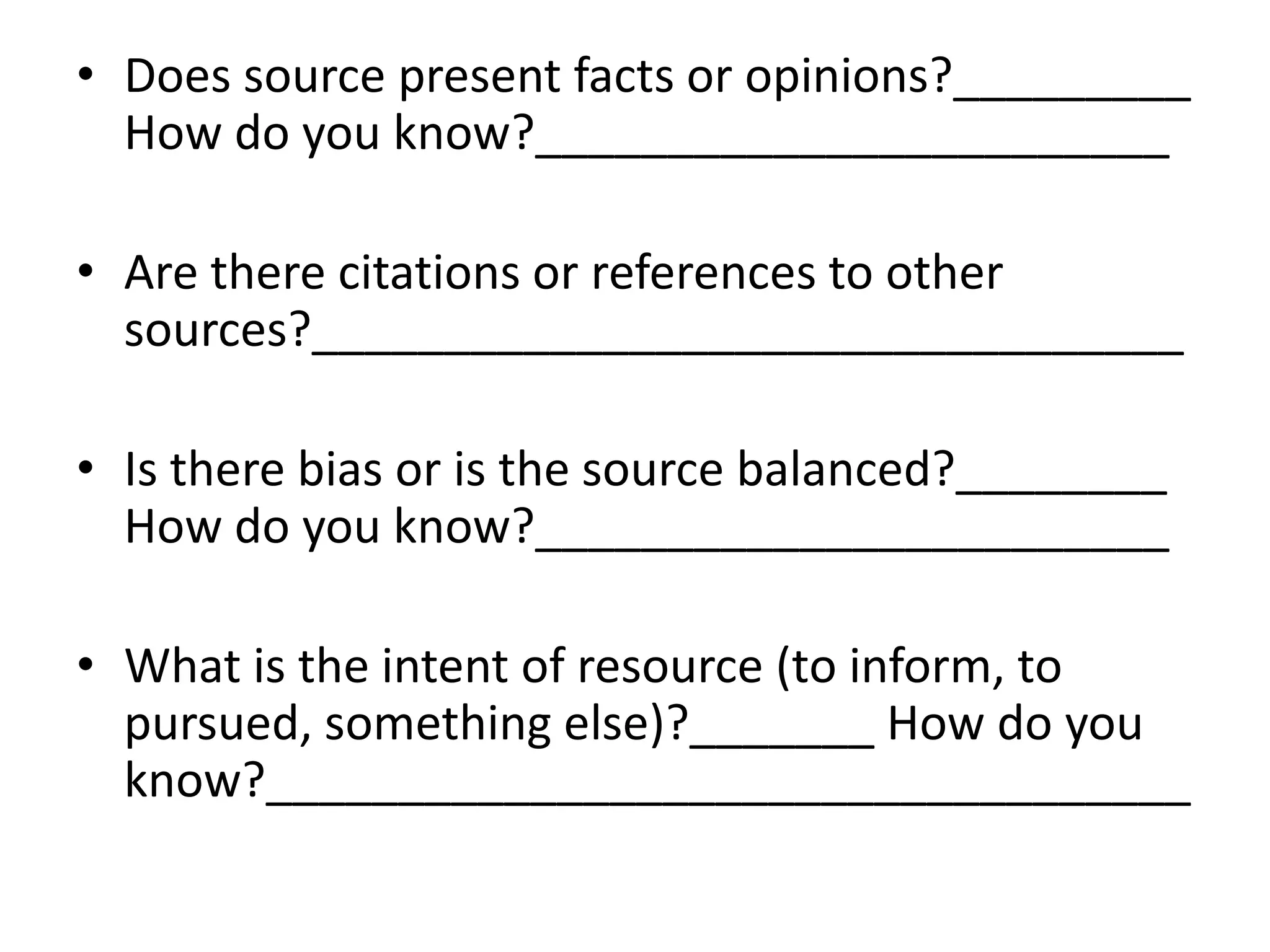 Evaluating Sources | PPTX