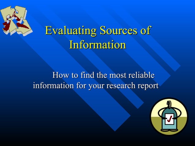 Evaluating sources of information | PPT