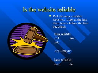 Evaluating sources of information | PPT | Internet for Beginners | Internet