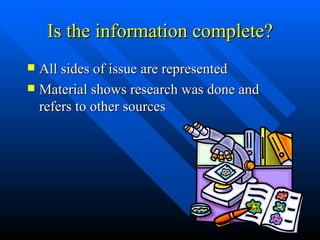 Evaluating sources of information | PPT | Internet for Beginners | Internet
