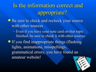 Evaluating sources of information | PPT | Internet for Beginners | Internet