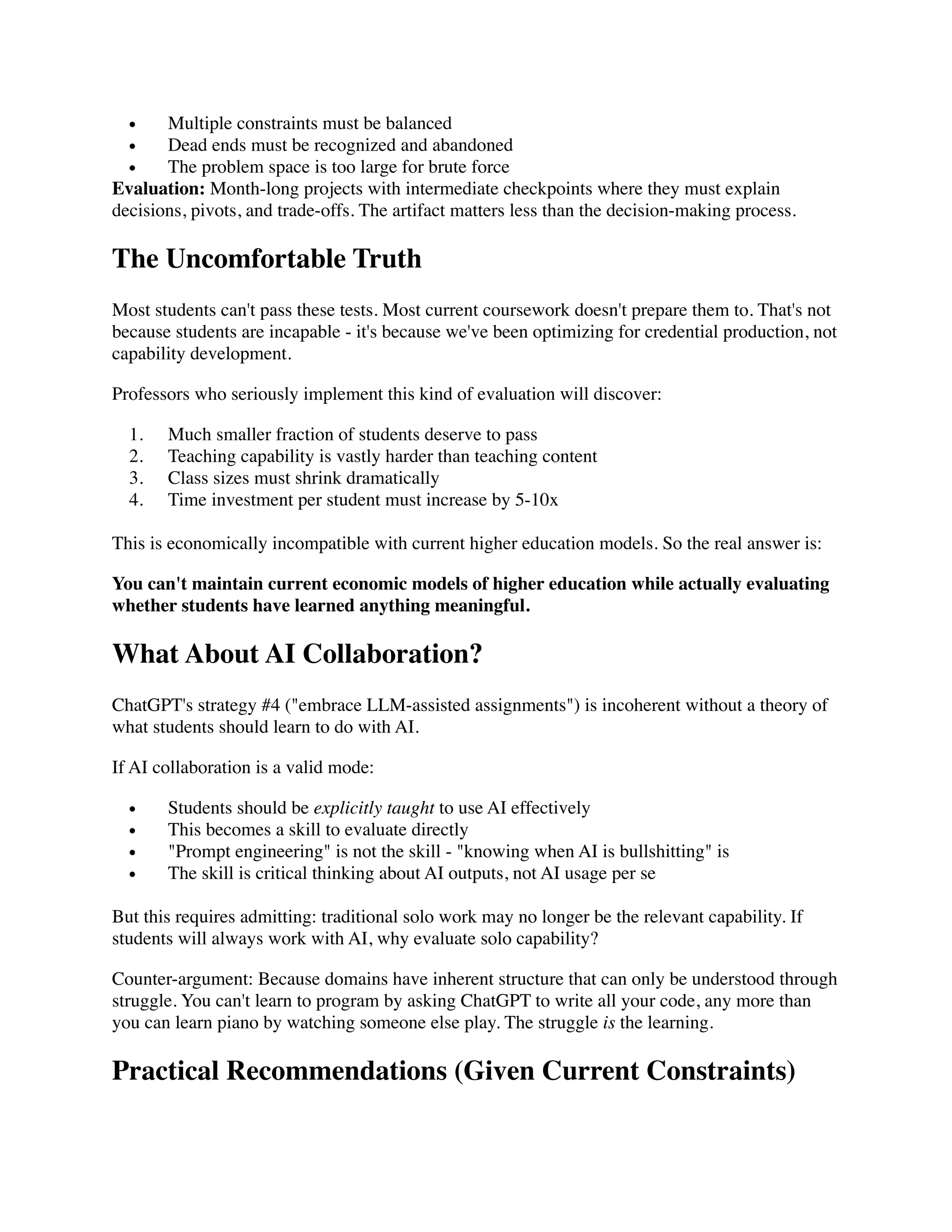 Strategies for Evaluating Students in the Age of LLMs | PDF