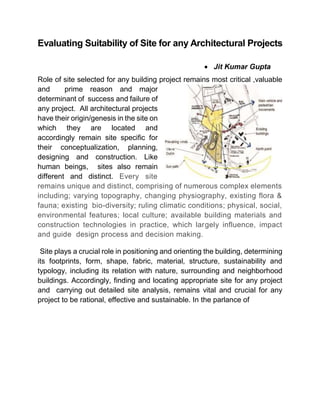 Evaluating Suitability of Site for any Architectural Projects.docx