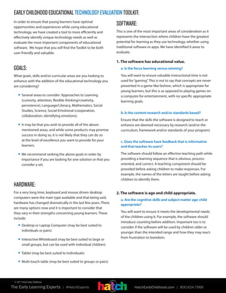 Evaluating Technology for Early Learners Form | PDF