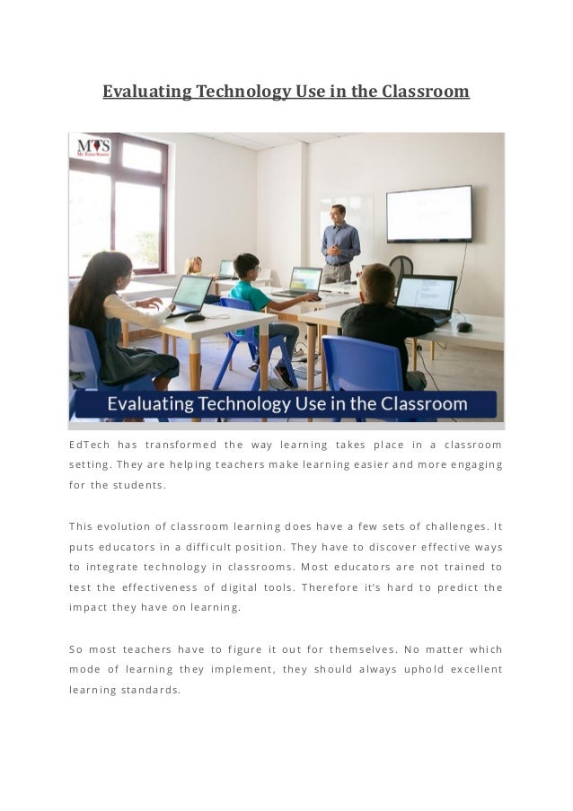 Evaluating Technology Use in the Classroom.pdf | Education industry ...