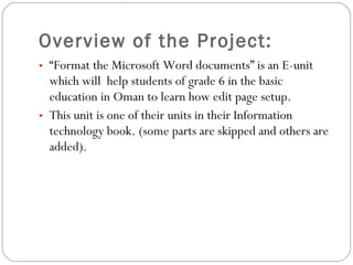 Evaluating The A Self Based Learning Format The Microsoft Word ...