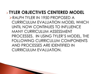 Evaluating the Curriculum | PPTX