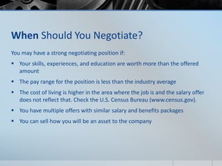 Evaluating the offer & salary negotiation | PPTX