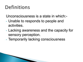 Evaluating unconciousness in icu | PPTX