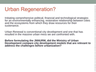 Evaluating Urban Renewal in India: What questions to ask of the JNNURM ...