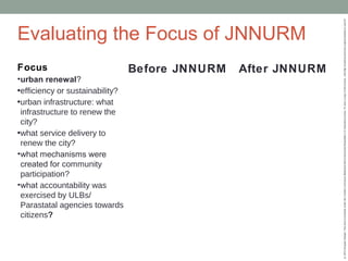 Evaluating Urban Renewal in India: What questions to ask of the JNNURM ...
