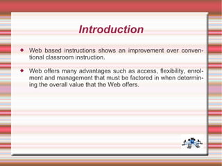 Evaluating web based instruction | PPT