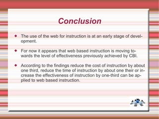 Evaluating web based instruction | PPT