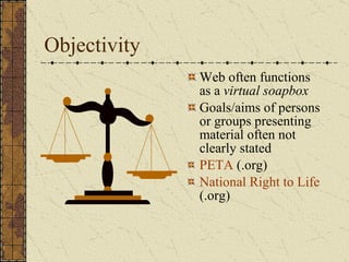Evaluating the Web | PPT