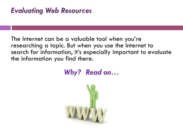 Evaluating Web Resources | PPT