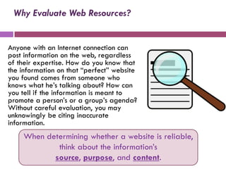 Evaluating Web Resources | PDF