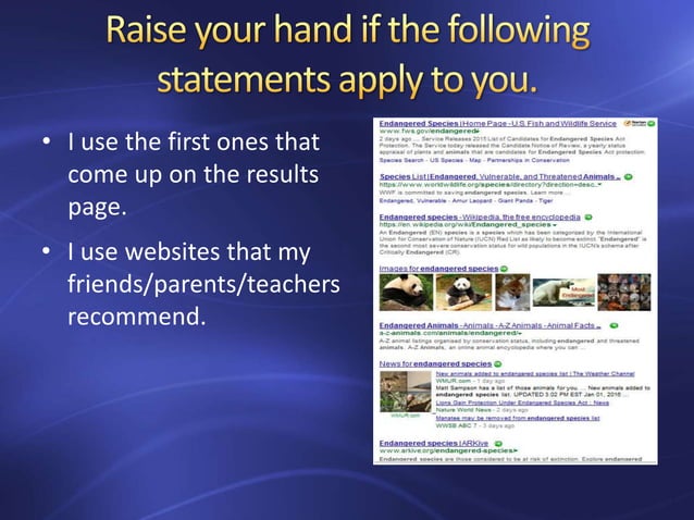 Evaluating websites | PPT