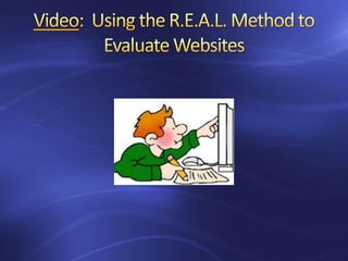Evaluating websites | PPT