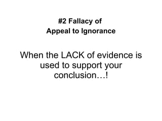 Evaluation : Logical Fallacy (Insufficient Evidence) | PPT