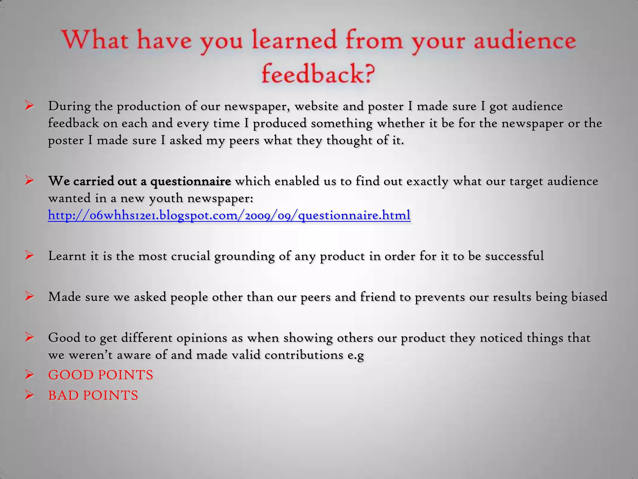 A2 Evaluation presentation | PPT