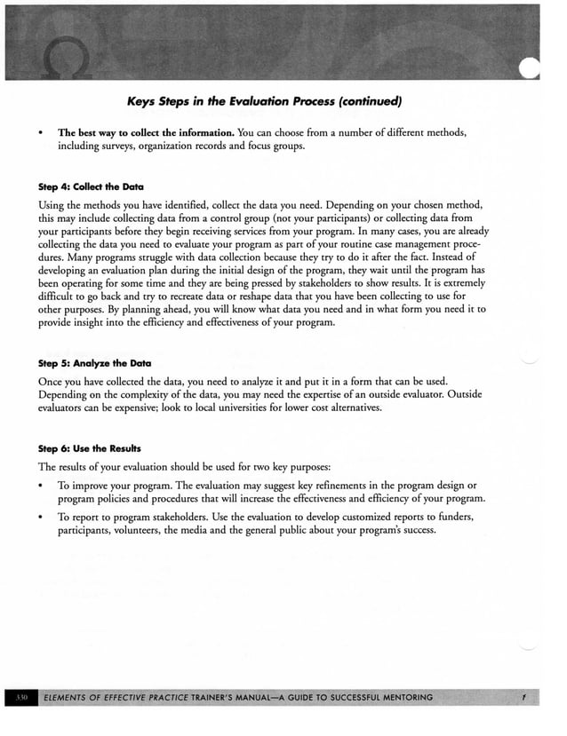 EEP Trainer's Manual Handouts: Evaluation Section | PDF