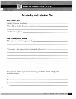 EEP Trainer's Manual Handouts: Evaluation Section | PDF