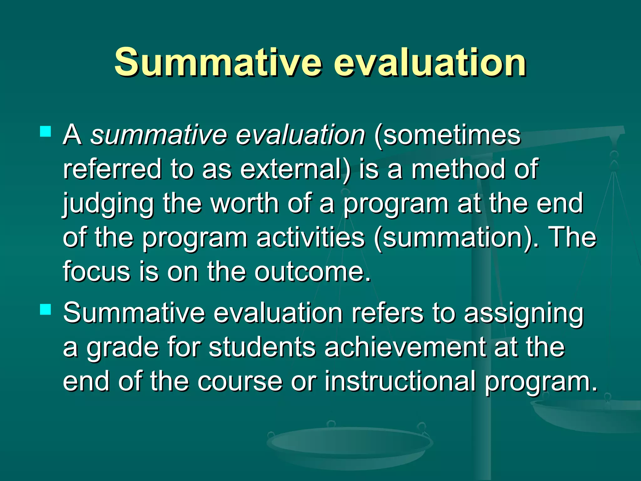 types of Evaluation | PPT