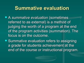 types of Evaluation | PPT