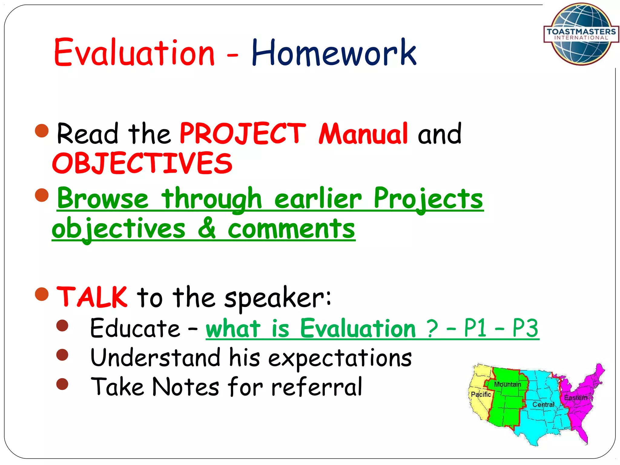 Toastmasters Evaluate to Motivate -- Educational Session | PPT