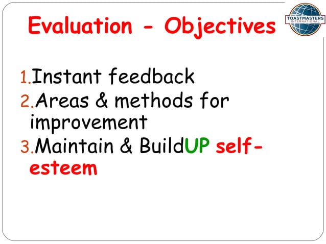 Toastmasters Evaluate to Motivate -- Educational Session | PPT