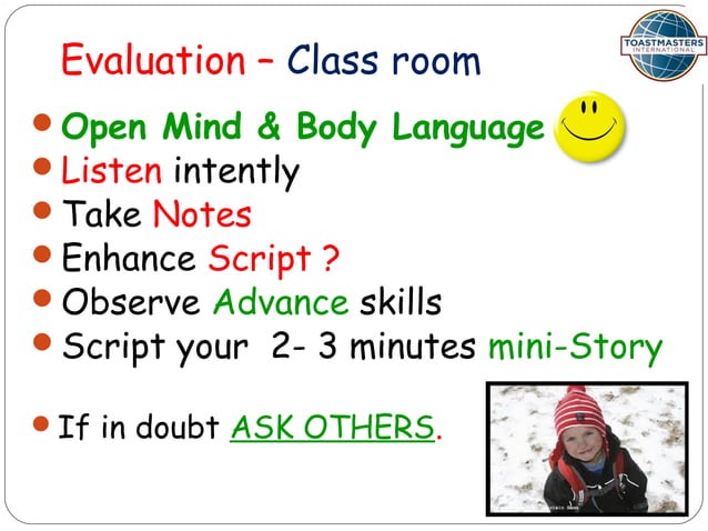 Toastmasters Evaluate to Motivate -- Educational Session | PPT