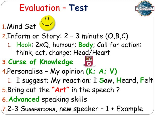 Toastmasters Evaluate to Motivate -- Educational Session | PPT