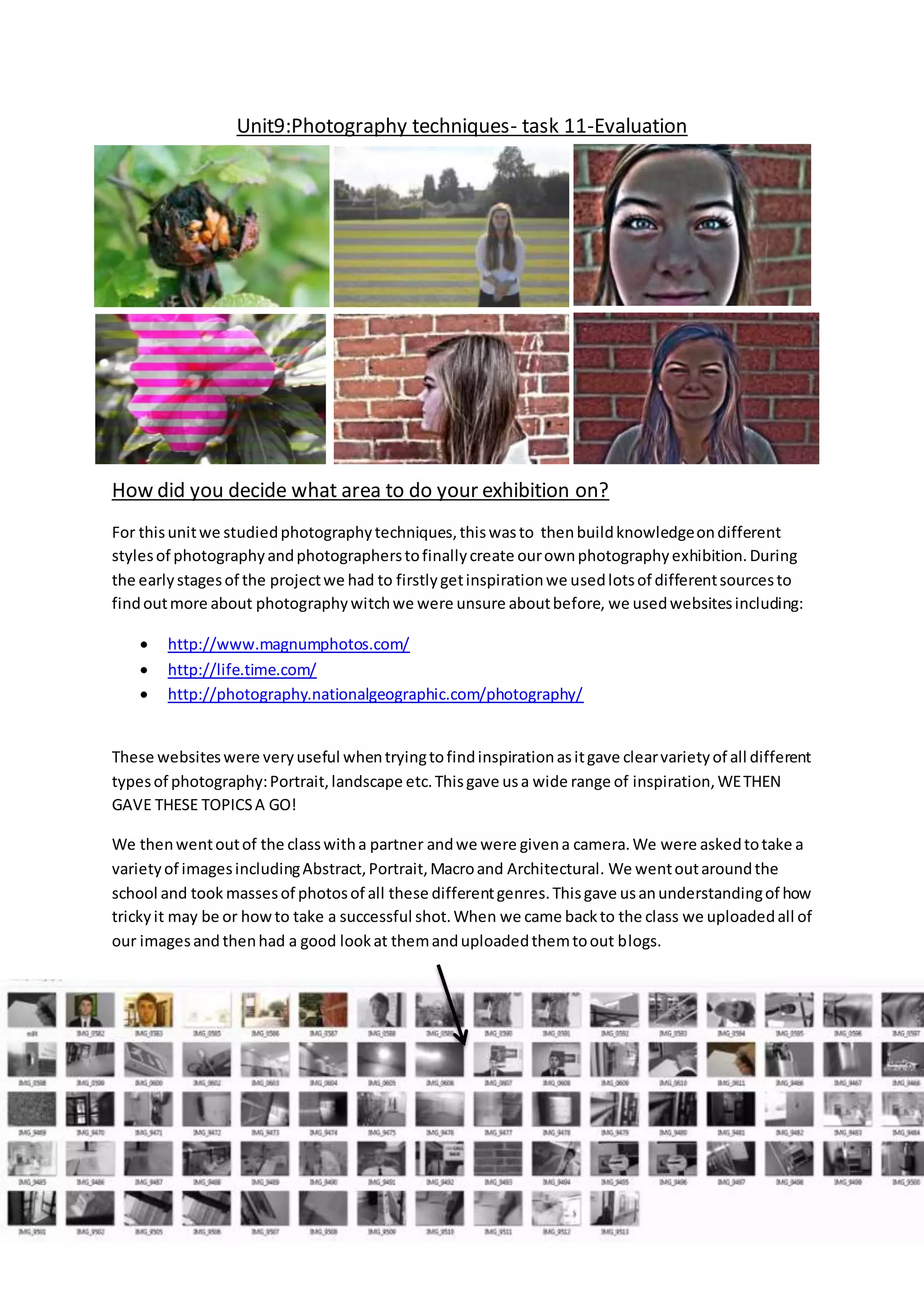 Evaluation- Photography | PDF