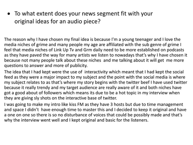 Evaluation Of Podcast | PPT