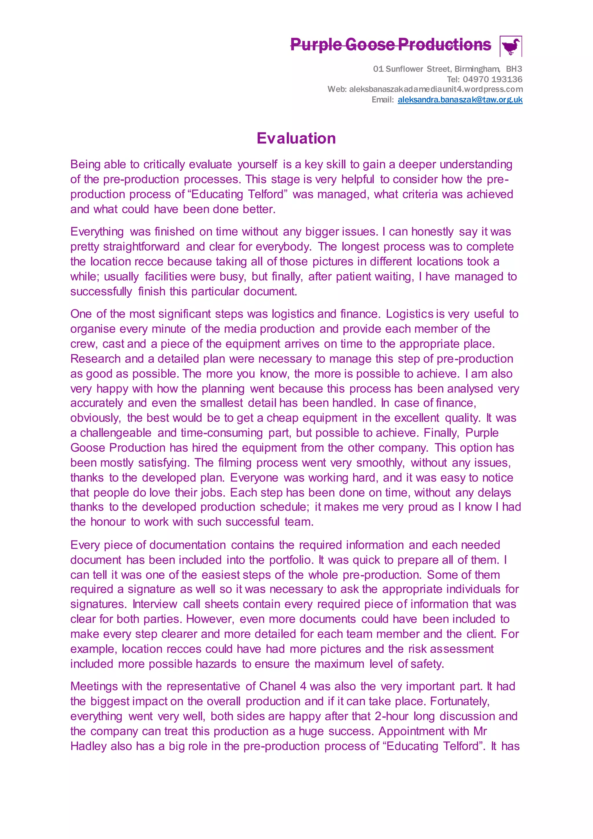 Evaluation | DOCX