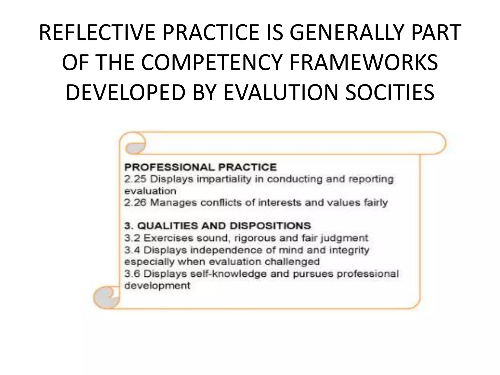 Evaluation through reflective practice | PPTX