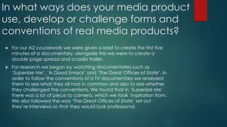 Media Evaluation for Course work - Todd Lillis- Question 1 | PPTX