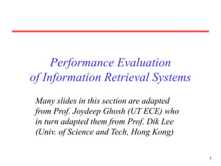 Performance evaluation of IR models | PPT