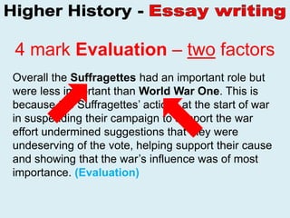 Higher History essays - Writing Evaluation | PPTX