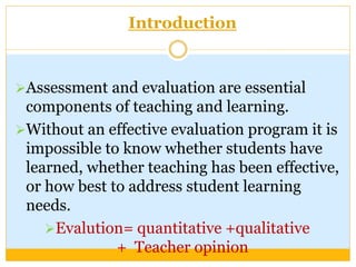 Assessing and Evaluating Learning | PPT