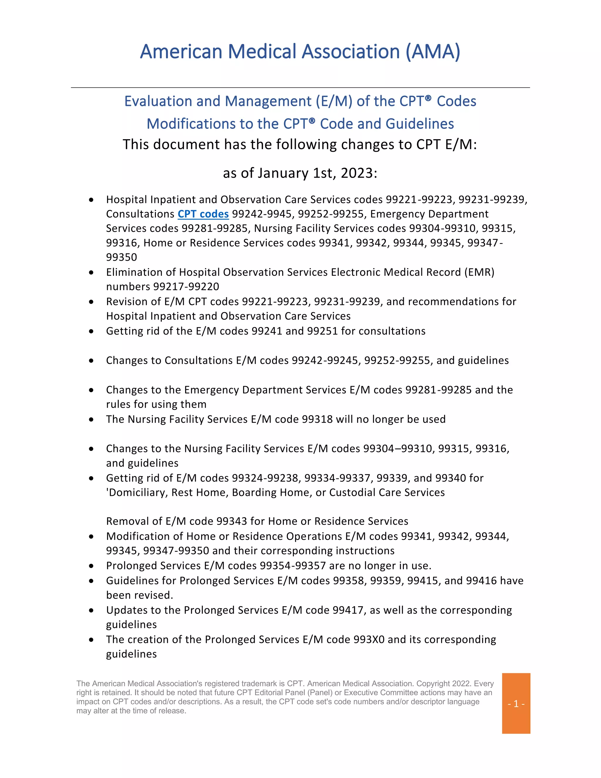 Evaluation and Management EM of the CPT Codes (PDF) | PDF