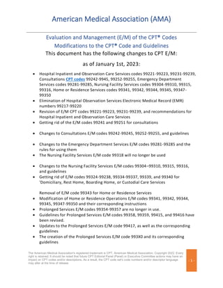 Evaluation and Management EM of the CPT Codes (PDF) | PDF