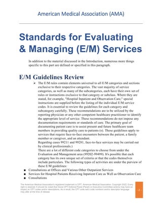 Evaluation and Management EM of the CPT Codes (PDF) | PDF