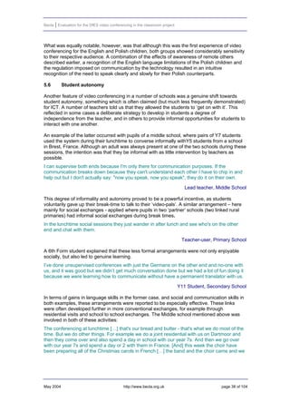 Evaluation for the DfES video conferencing in the classroom ... | PDF