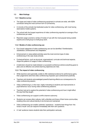 Evaluation for the DfES video conferencing in the classroom ... | PDF