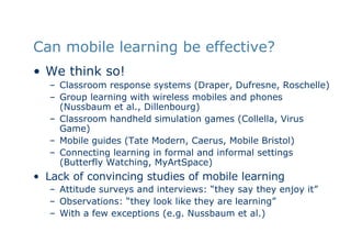 Evaluation Methods For Mobile Learning | PPT