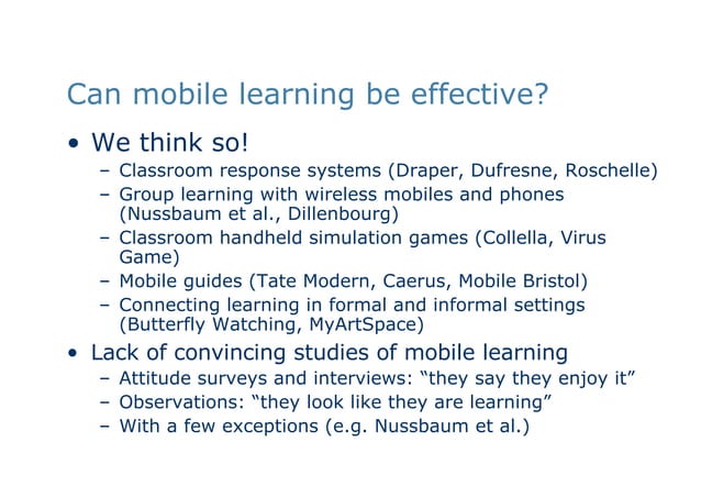 Evaluation Methods For Mobile Learning | PPT